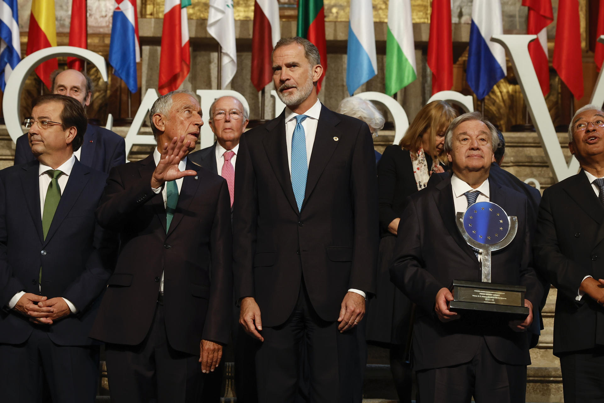 Spain King lauds European values, hands UN chief Charles V award - EFE ...